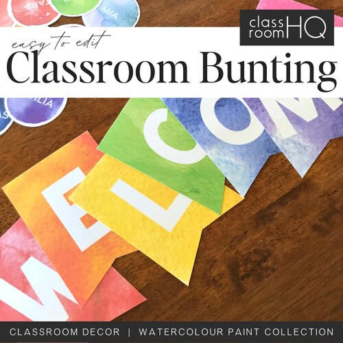 Rainbow WATERCOLOR PAINT Classroom Calendar - Etsy