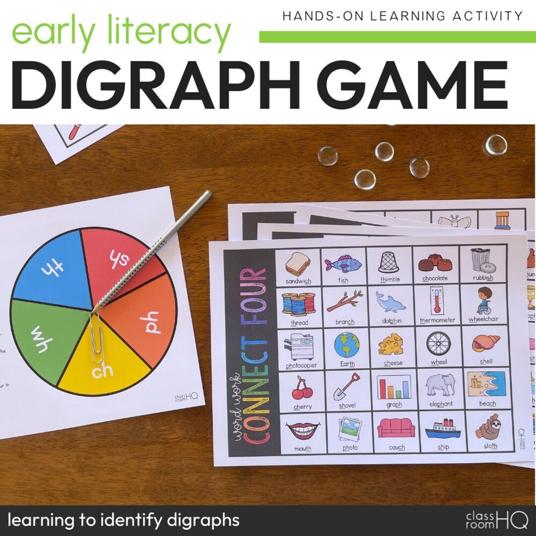 Connect Four Word Work Game - Digraphs /ch/ /ph/ /sh/ /th/ /wh ...