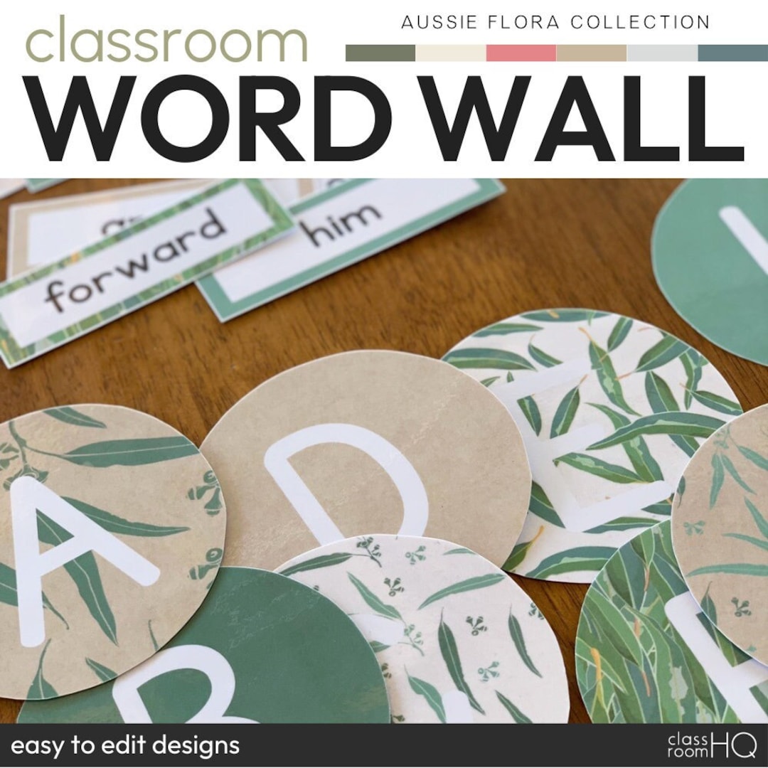 AUSSIE FLORA Word Wall Pack | Australian Eucalyptus Classroom Decor - Etsy