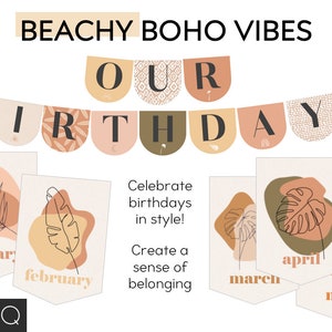 BOHO SUMMER Classroom Birthday Display Pack - Etsy