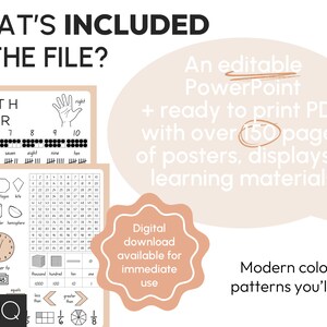 Neutral Classroom Decor Math Display Resource Pack | B+W NEUTRALS ...