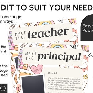 Calm Retro Daisy Editable Meet the Teacher Templates Classroom ...