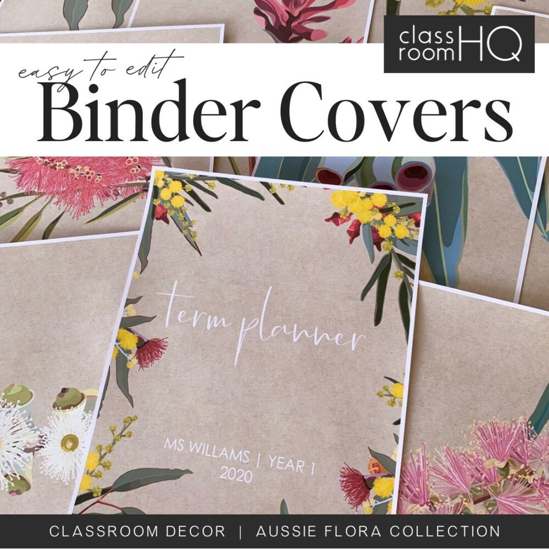 AUSSIE FLORA Binder Covers Pack - Etsy
