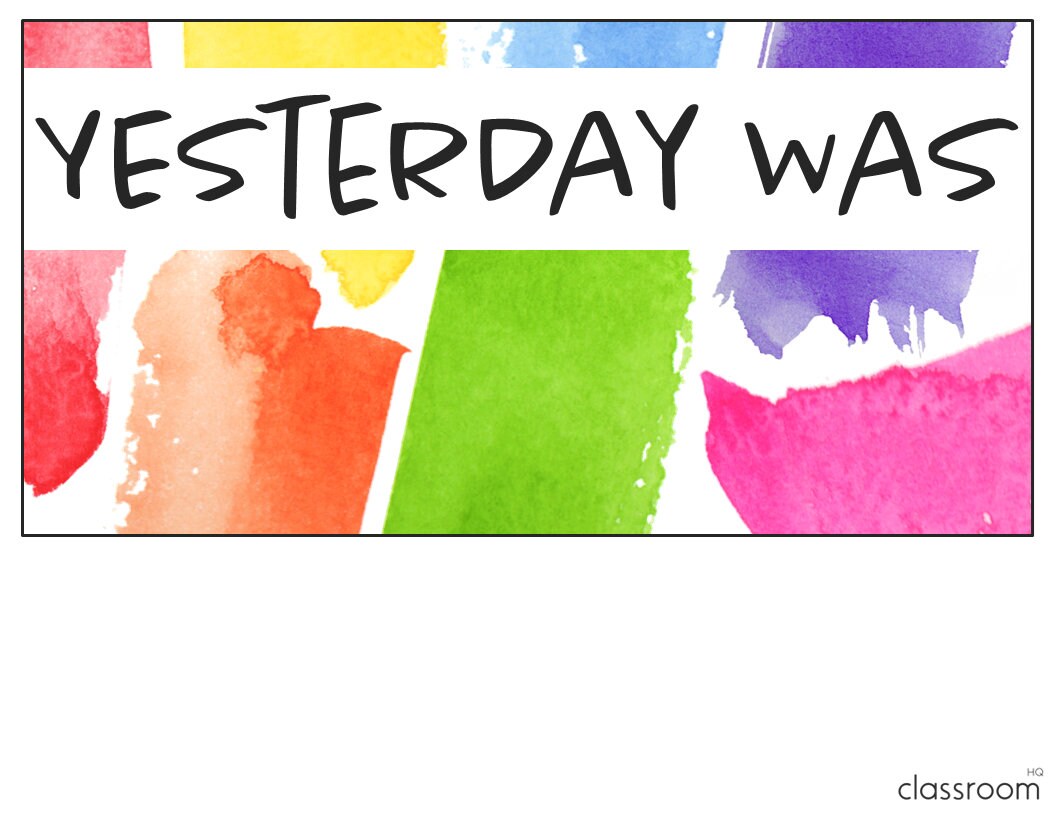 Watercolor Rainbow Theme Classroom Decor Large Classroom Calendar Pack ...