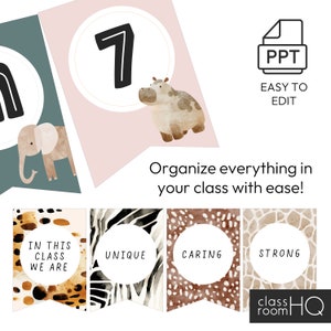 Wild Animal Zoo Theme Classroom Decor Bunting Bulletin Board Letters ...