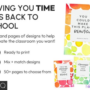 Watercolor Rainbow Theme Classroom Decor Inspirational Growth Mindset ...