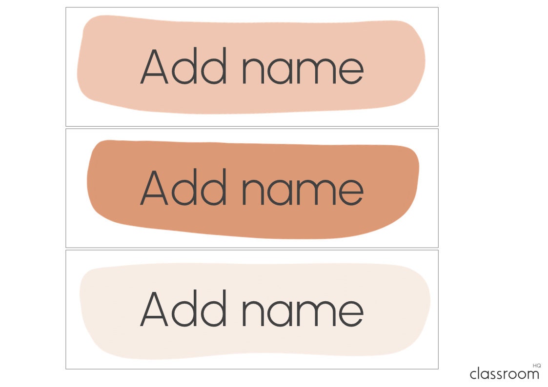 Neutral Classroom Decor Editable Student Desk Plates | B+W NEUTRALS ...