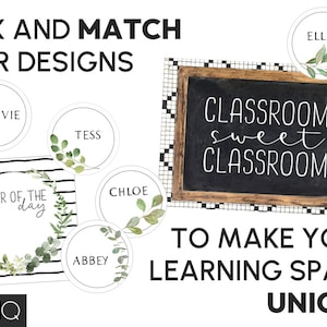 Botanical Greenery Theme Classroom Decor Class Labels + Signs Pack ...