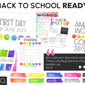Watercolor Classroom Decor Bundle | Editable Setup + Organization Kit ...
