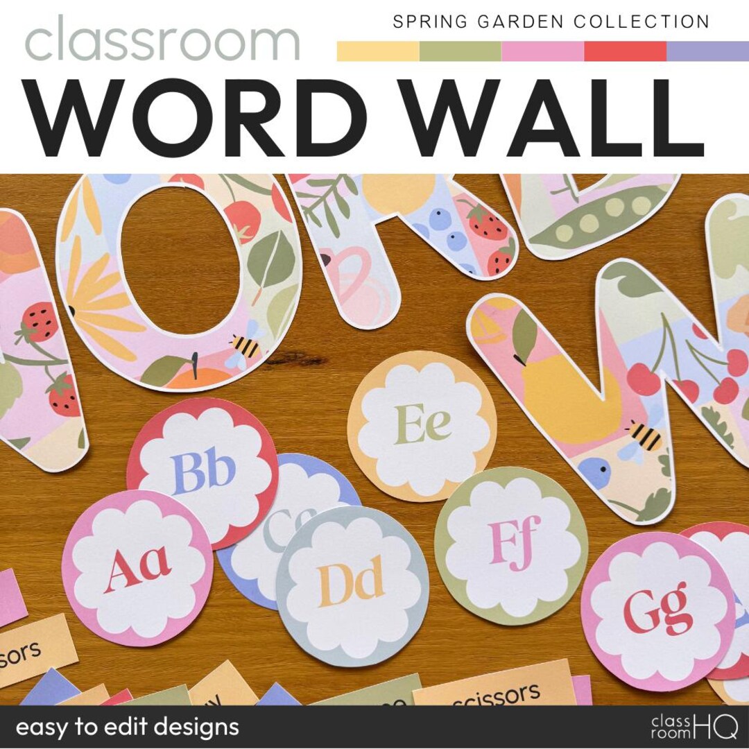 SPRING GARDEN Word Wall - Etsy