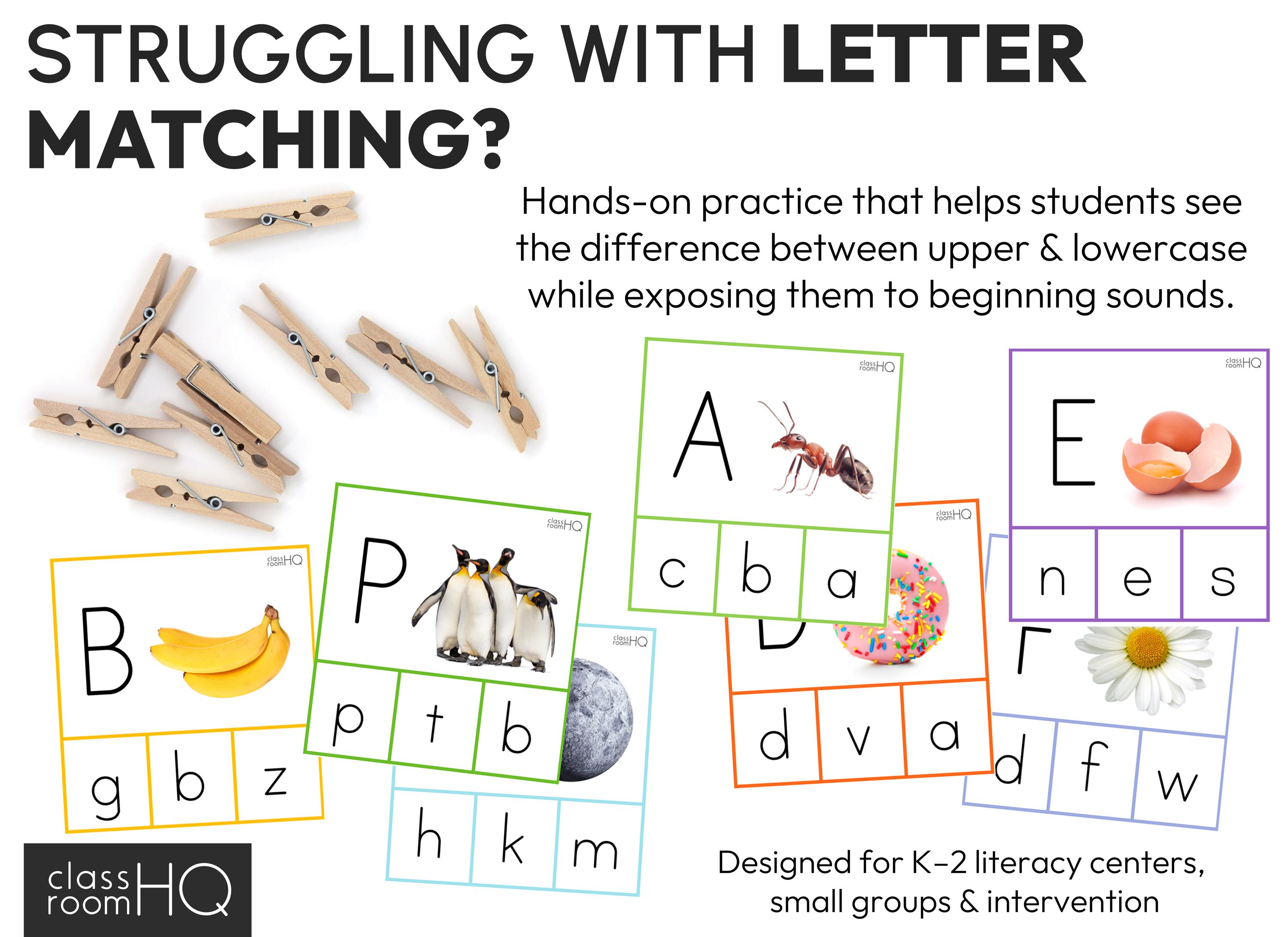 Upper and Lower Case Letter Match Activity Cards - Etsy