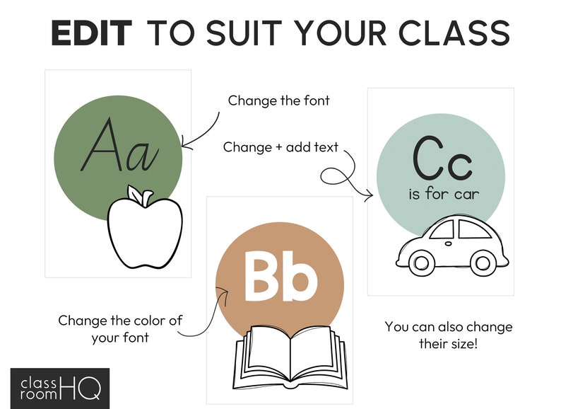 Botanical Greenery Theme Classroom Decor Alphabet Posters | MODERN ...
