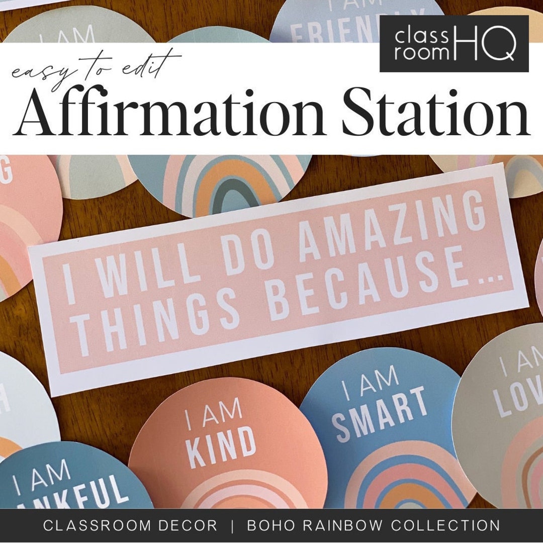 BOHO RAINBOW Affirmation Station Pack - Etsy