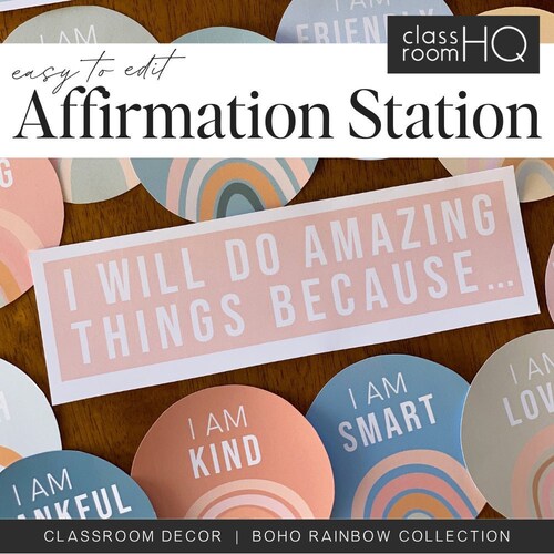 BOHO RAINBOW Affirmation Station Pack - Etsy