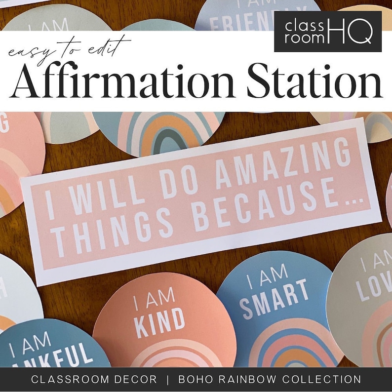 BOHO RAINBOW Affirmation Station Pack - Etsy