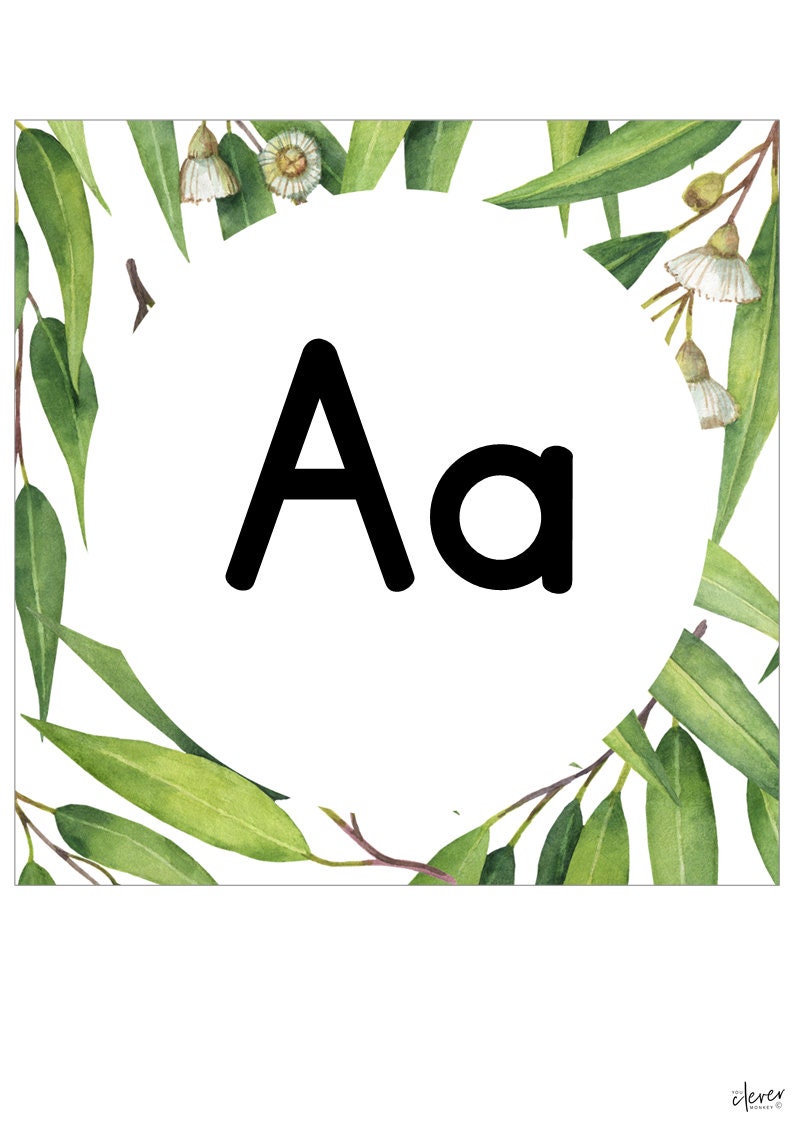GUM LEAF Alphabet Posters Eucalyptus Class Theme - Etsy
