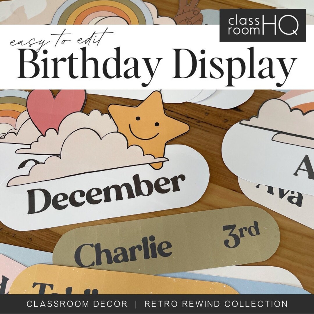 RETRO REWIND Classroom Birthday Display Retro Classroom Decor - Etsy ...