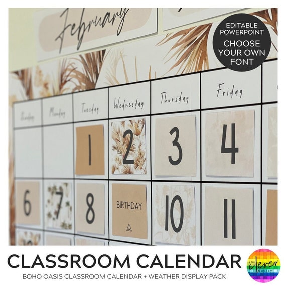 BOHO OASIS Classroom Calendar - Etsy Canada