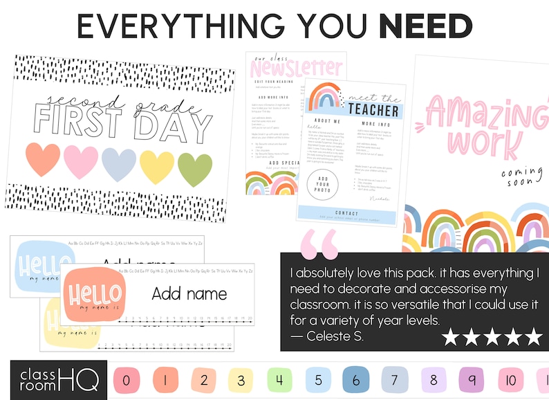 Pastel Modern Rainbow Classroom Decor Bundle | OVER THE RAINBOW ...