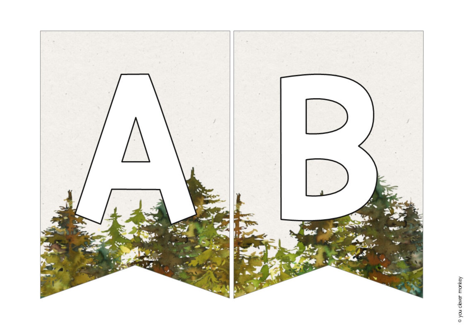 Woodland Forest Theme Classroom Decor Class Bulletin Board Bunting Pack ...