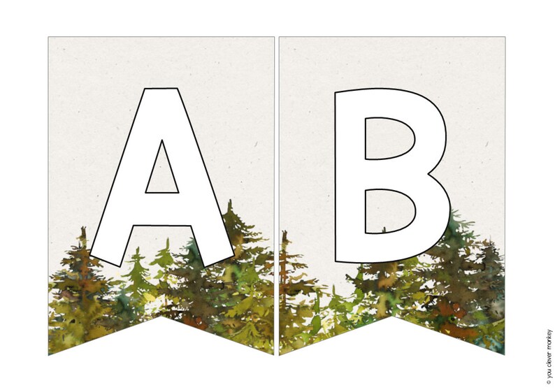 Woodland Forest Theme Classroom Decor Class Bulletin Board Bunting Pack ...