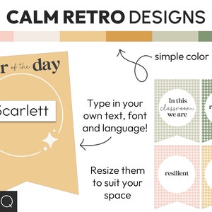 Vintage Retro Daisy Calm Classroom Theme Editable Bulletin Board ...