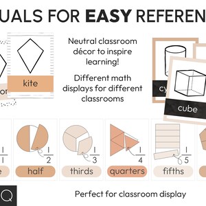 Neutral Classroom Decor Math Display Resource Pack | B+W NEUTRALS ...
