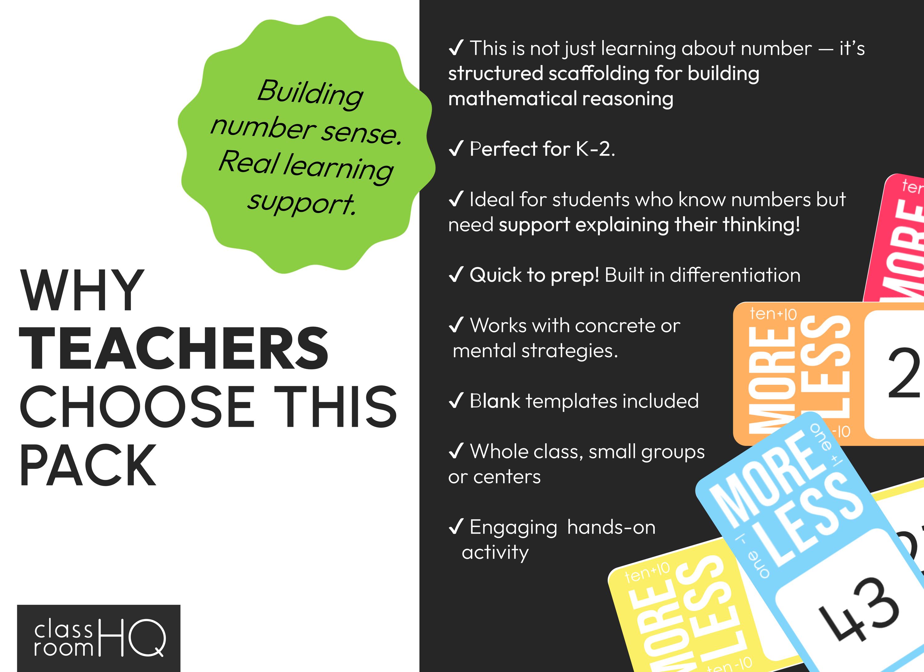 Number Sense Cards, Math Activity, 1 More 1 Less (digital Download) - Etsy