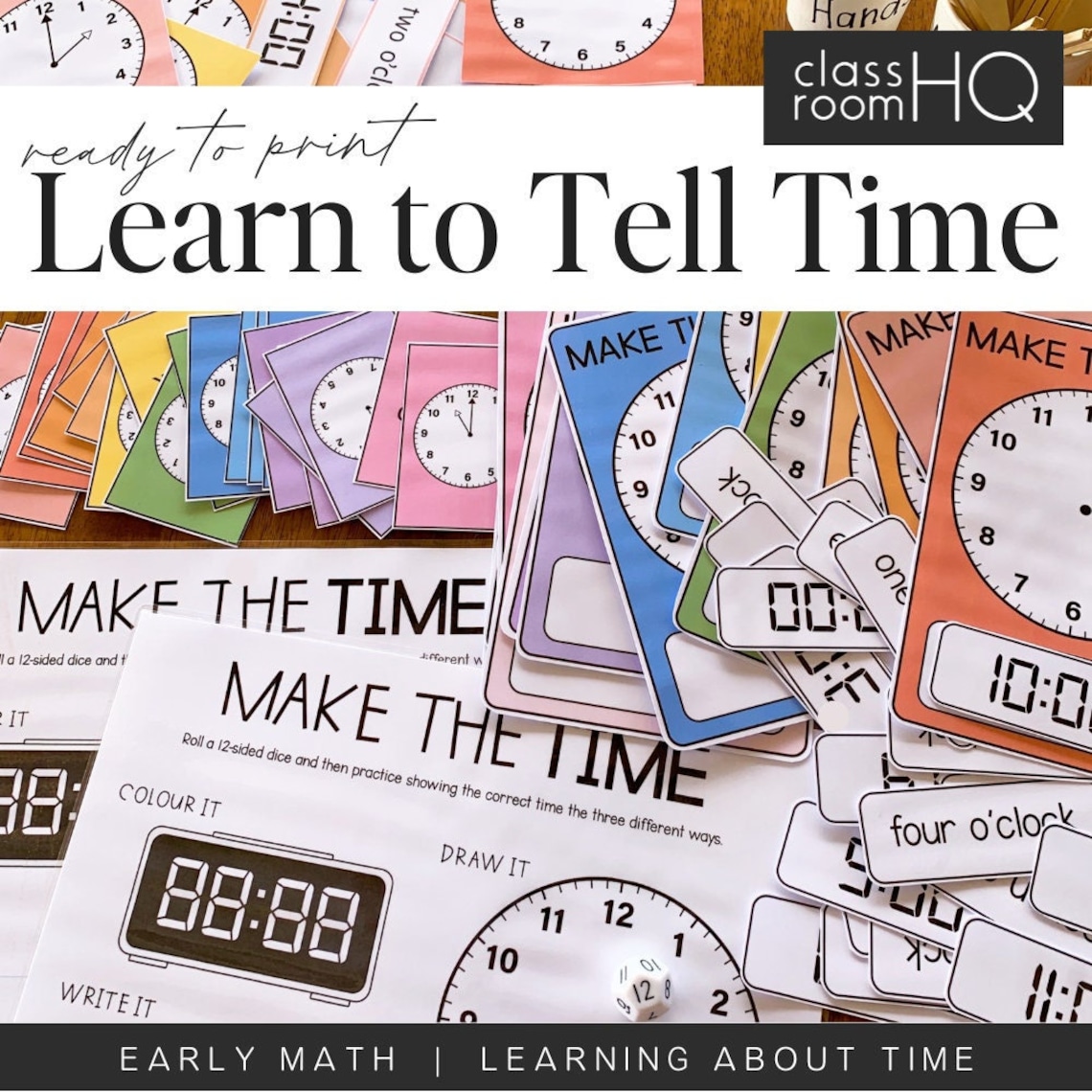 Telling Time Hour and Half Hour Time Pack - Etsy