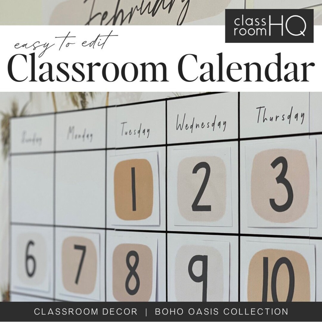 BOHO OASIS Classroom Calendar - Etsy Canada