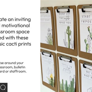 Cactus Classroom Theme Calm Classroom Decor Inspirational Growth ...