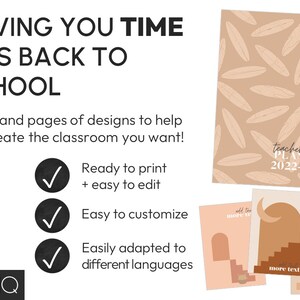 Modern Neutral Boho Theme Classroom Decor Editable Binder Covers and ...