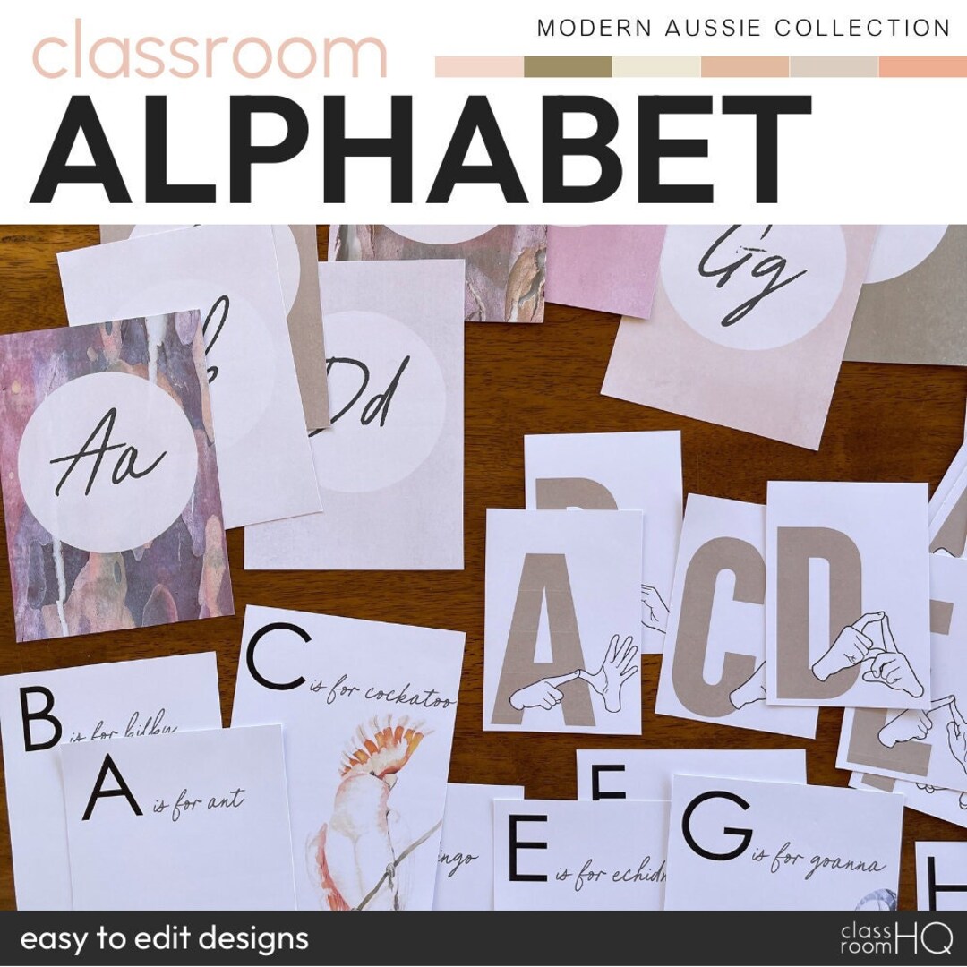 MODERN AUSSIE Alphabet Posters | Australian Themed Classroom Decor - Etsy