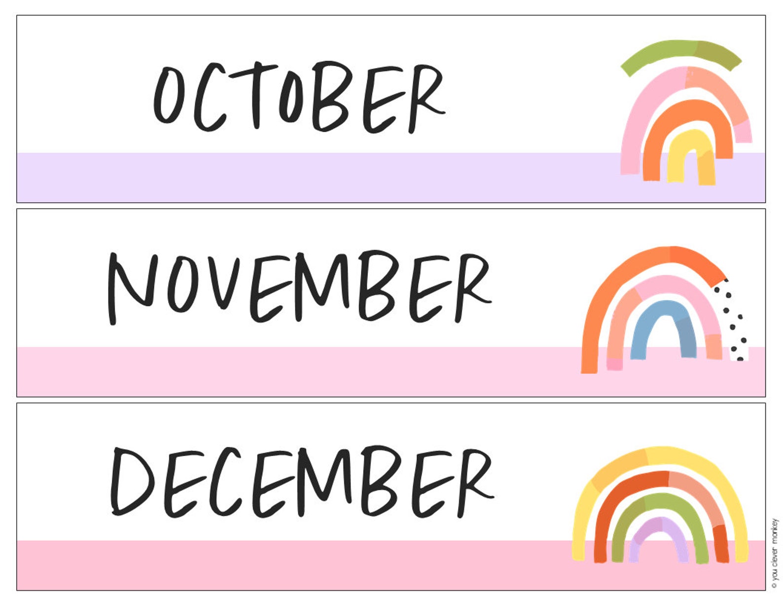 OVER THE RAINBOW Classroom Calendar - Etsy