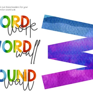 Watercolor Rainbow Theme Classroom Decor Word Wall Pack | WATERCOLOR ...