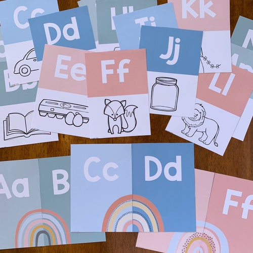 BOHO RAINBOW Alphabet Posters | Etsy