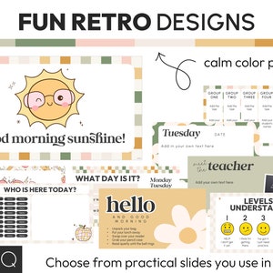 Retro Daisy Daily Slides With Timers Editable Powerpoint Plus Google ...