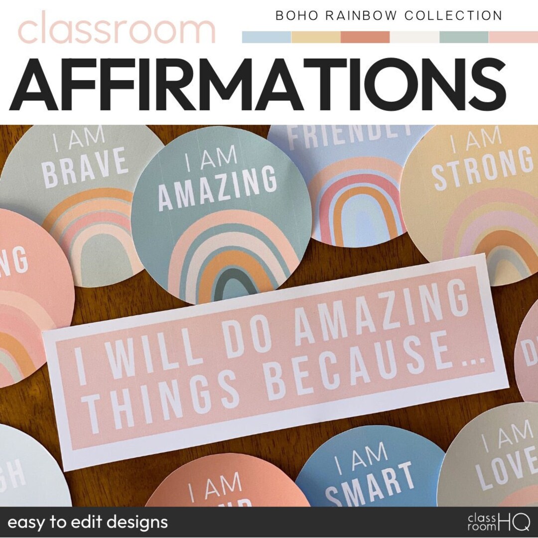 BOHO RAINBOW Affirmation Station Pack - Etsy