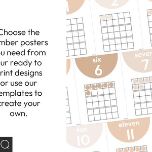 Neutral Classroom Decor Editable Number Posters | B+W NEUTRALS ...