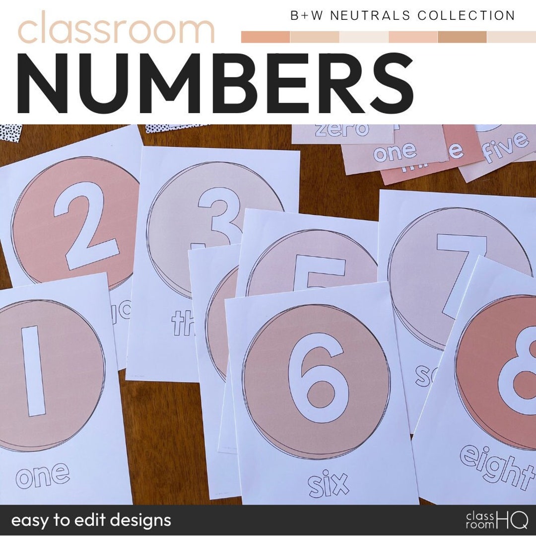 BW NEUTRALS Number Posters - Etsy Australia