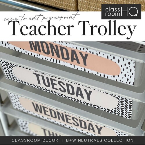 Boho 10 Drawer Rolling Cart Label Boho Rolling Cart Labels - Etsy