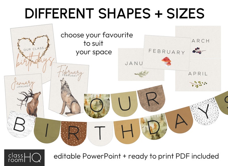 Woodland Birthday Display, Editable Classroom Birthday Board, Forest ...