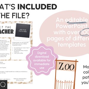 Wild Animal Zoo Theme Editable Meet the Teacher Templates and Class ...
