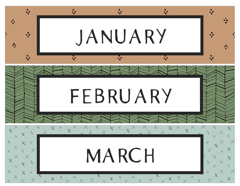 Botanical Greenery Theme Classroom Decor Large Classroom Calendar ...