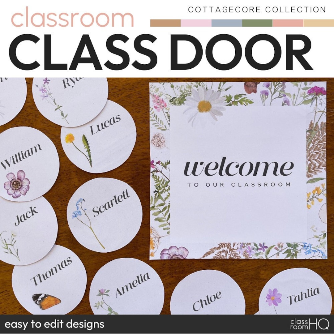 Vintage Cozy Natural Theme Class Door Decorations and Bulletin Board ...