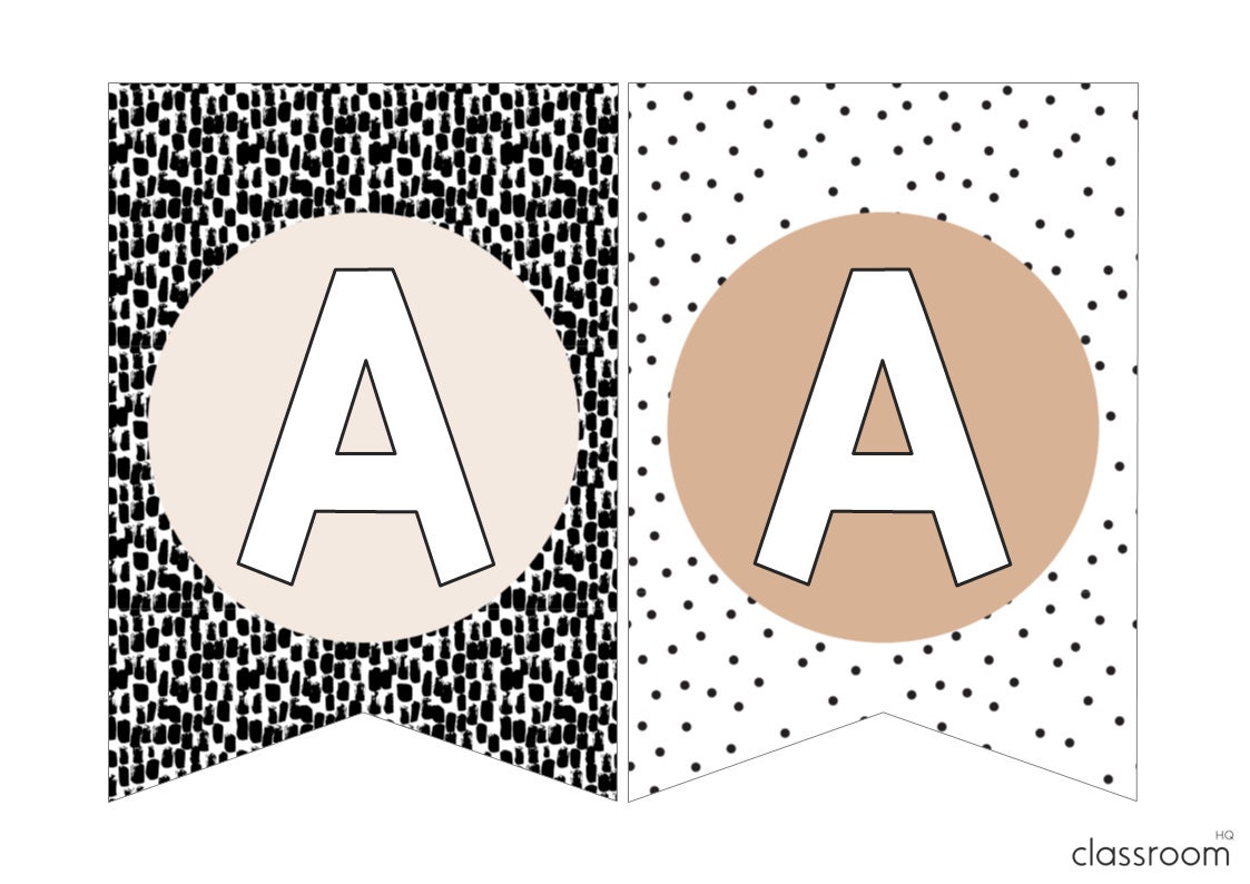 Neutral Classroom Decor Editable Bulletin Board Bunting Pack | B+W ...