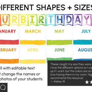 Watercolor Rainbow Theme Class Birthday Display | WATERCOLOR PAINT ...