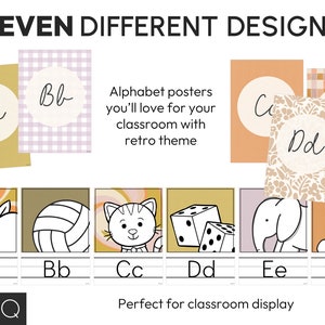 Groovy Vintage Retro Theme Classroom Decor Alphabet Posters | SUNDAZED ...