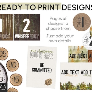 Woodland Forest INTO THE WOODS Classroom Labels Signs Pack - Etsy