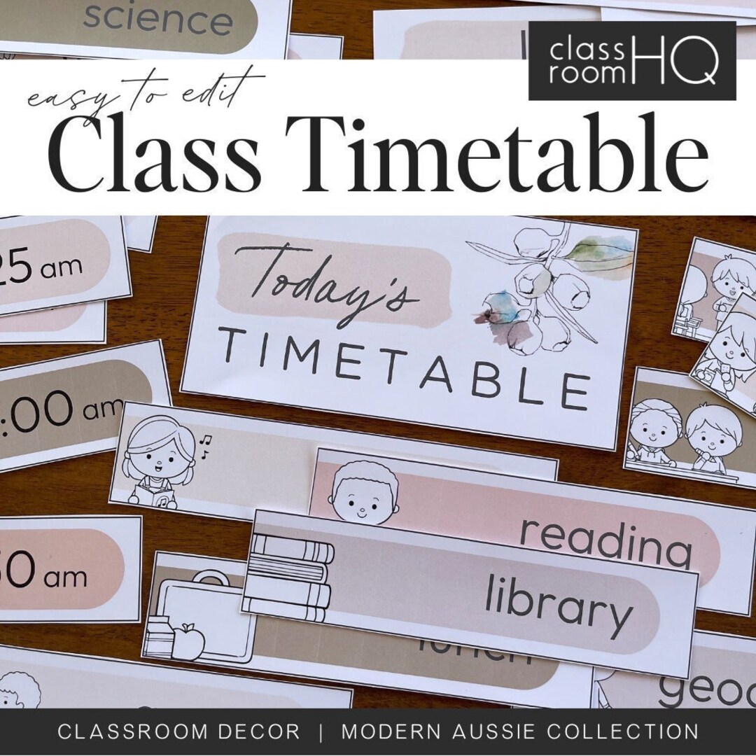 MODERN AUSSIE Classroom Timetable Pack - Etsy